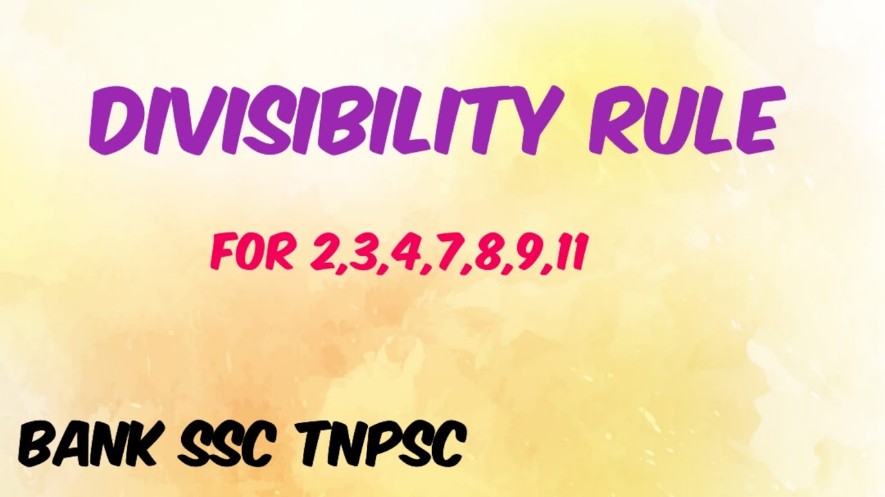 DIVISIBILITY RULES // SHORTCUT TRICKS // BANK // SSC // TNPSC // RAGUL ...