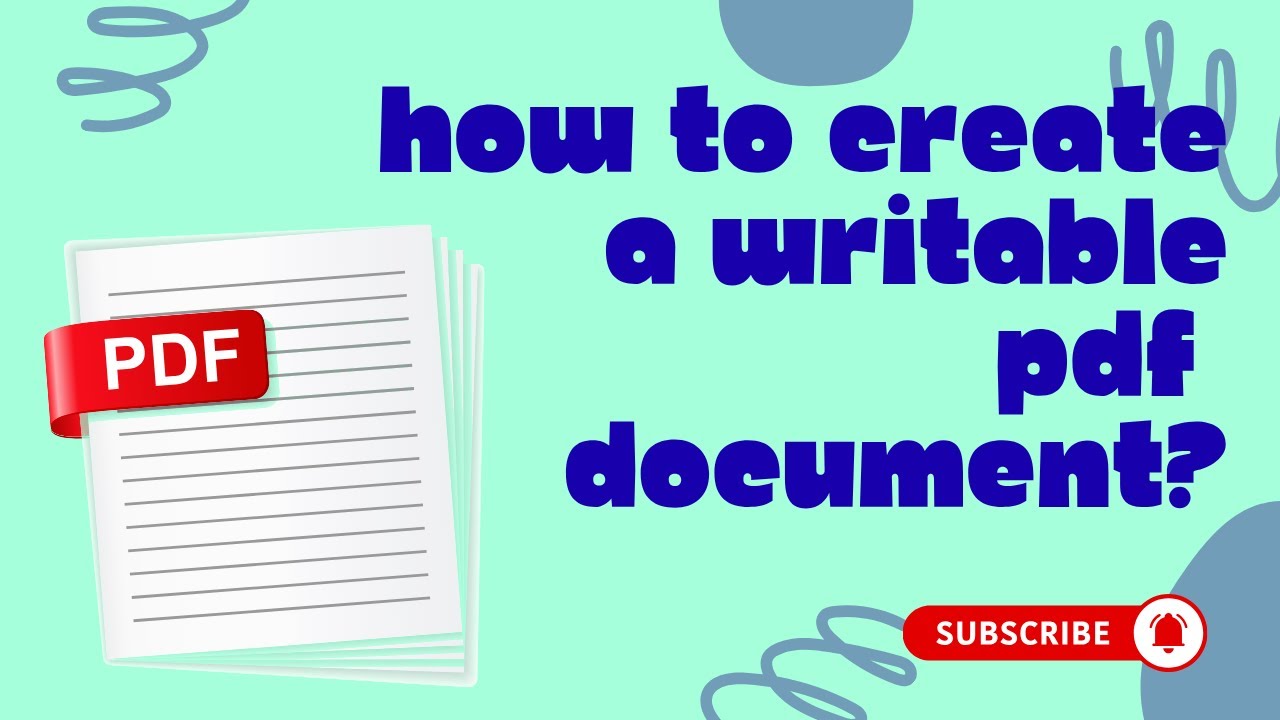 How to Create a Writable PDF Document ⏬👇 - YouTube