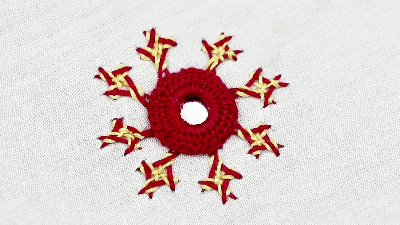 hand embroidery amazing mirror work | creative embroidery work with ...