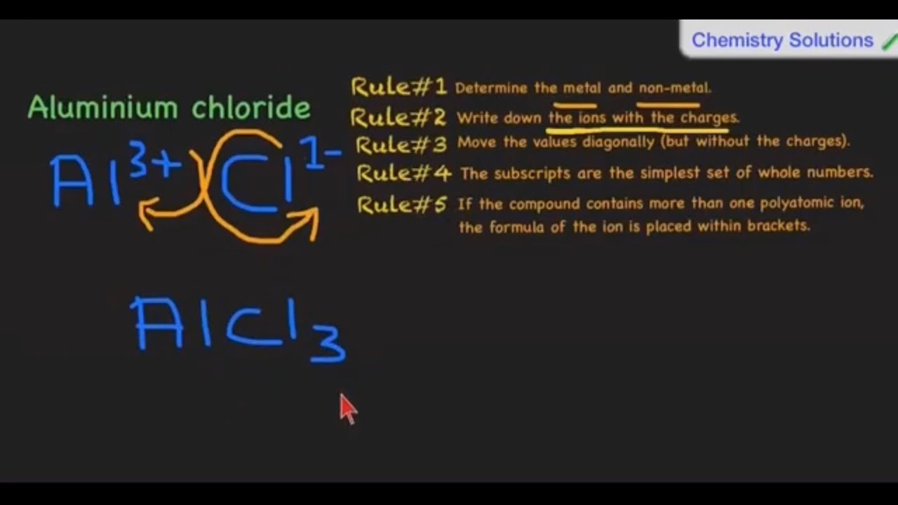 How to write the chemical formula of Aluminium chloride 🧪🧪 - YouTube