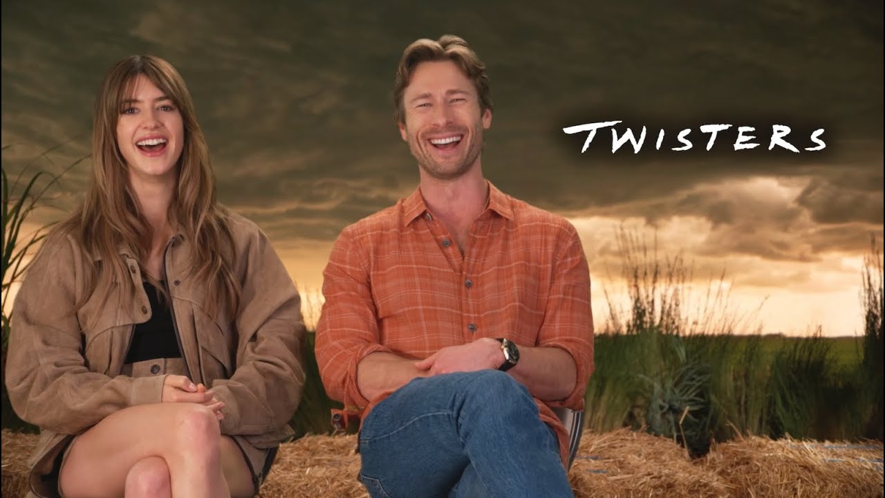 TWISTERS Interview! Glen Powell & Daisy Edgar-Jones! Glen Reveals What ...