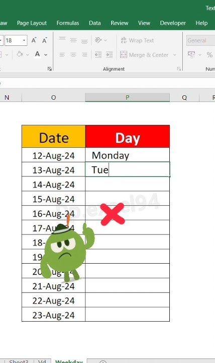How to find day name from date in Excel #excel #exceltricks #exceltips #viral #viralvideos - YouTube