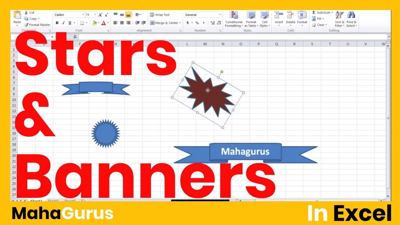 How To Apply Stars And Banners In Excel Stars And Banners In Excel Tutorial YouTube How To Apply Stars And Banners In Excel Stars And Banners In Excel Tutorial YouTube