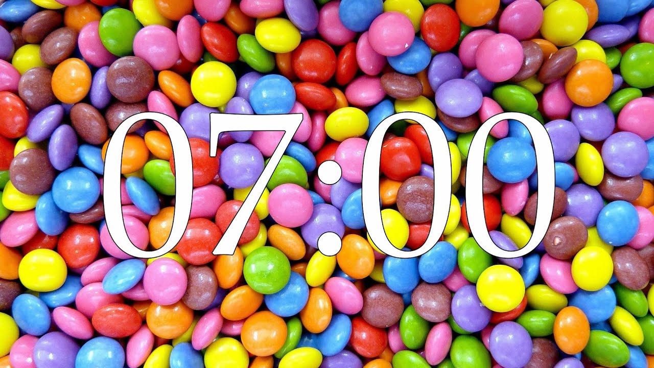 7 minutes with colorful chocolate confetti, MMS type - countdown timer ...