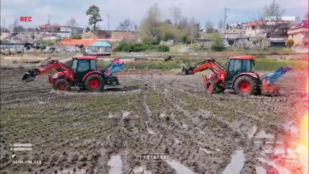 대동트랙터 두대로 논 합뱀이치기~ (대동rx730) - YouTube