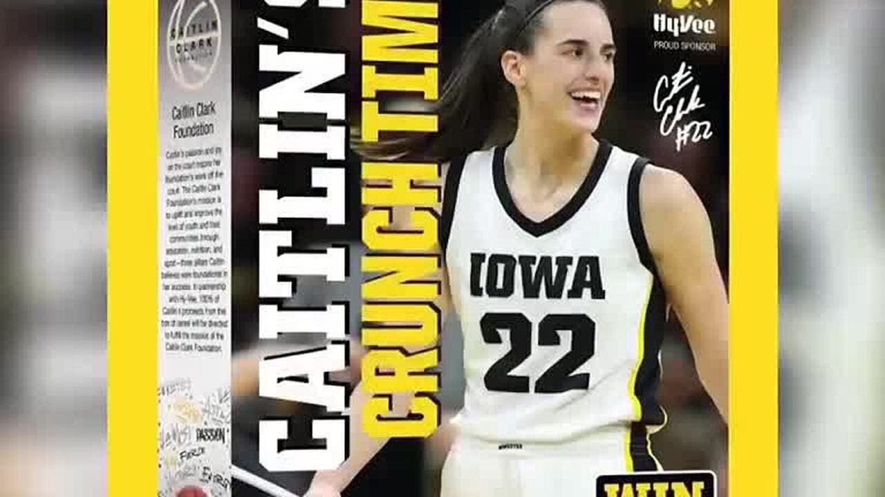 Caitlin Clark named Big 10 Player of the Week, Crunch Time Cereal - YouTube