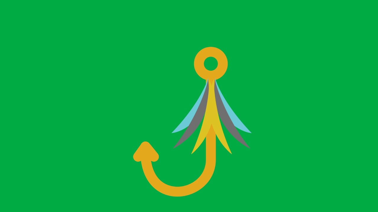 Animated Hook Single Fishing Green Screen - YouTube