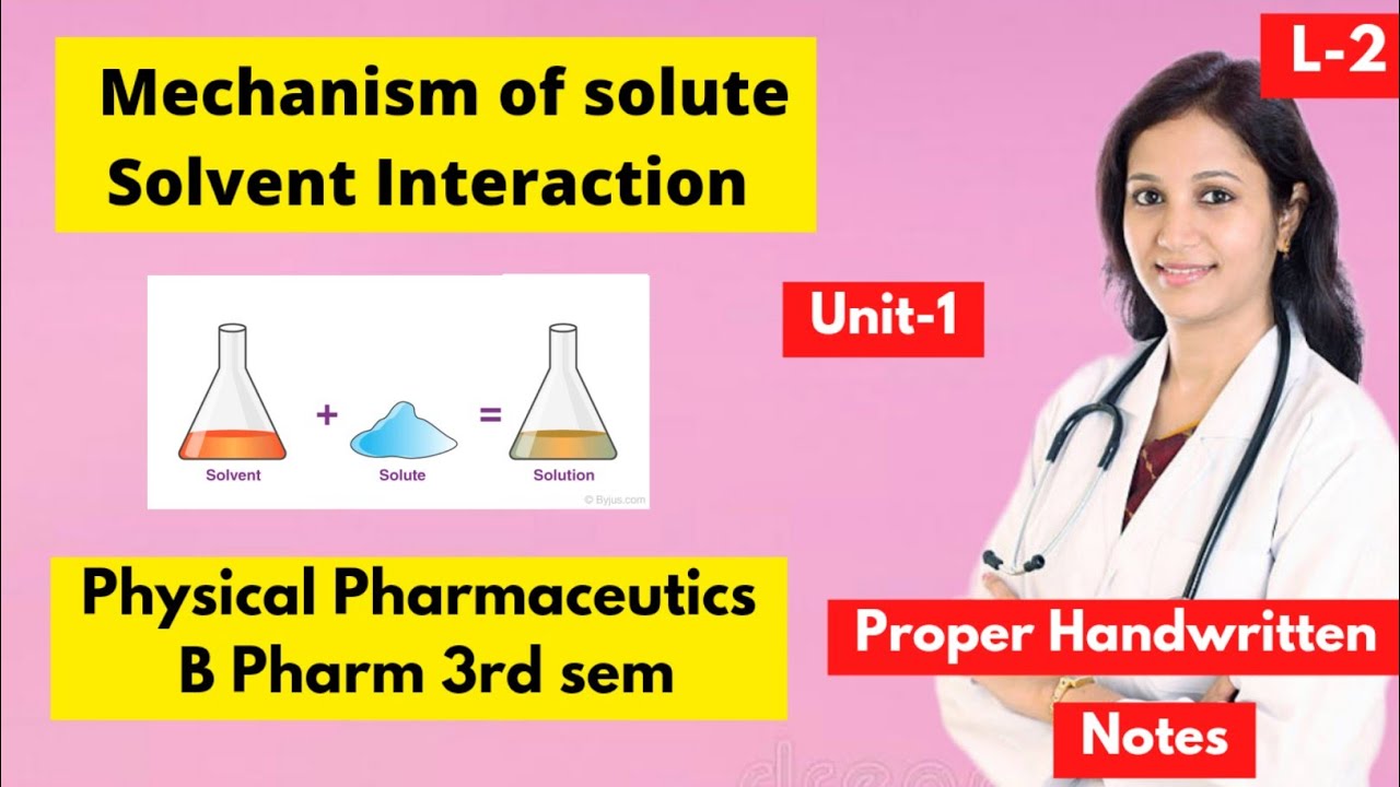 L-2। U-1। Mechanism of solute solvent interaction। Physical ...