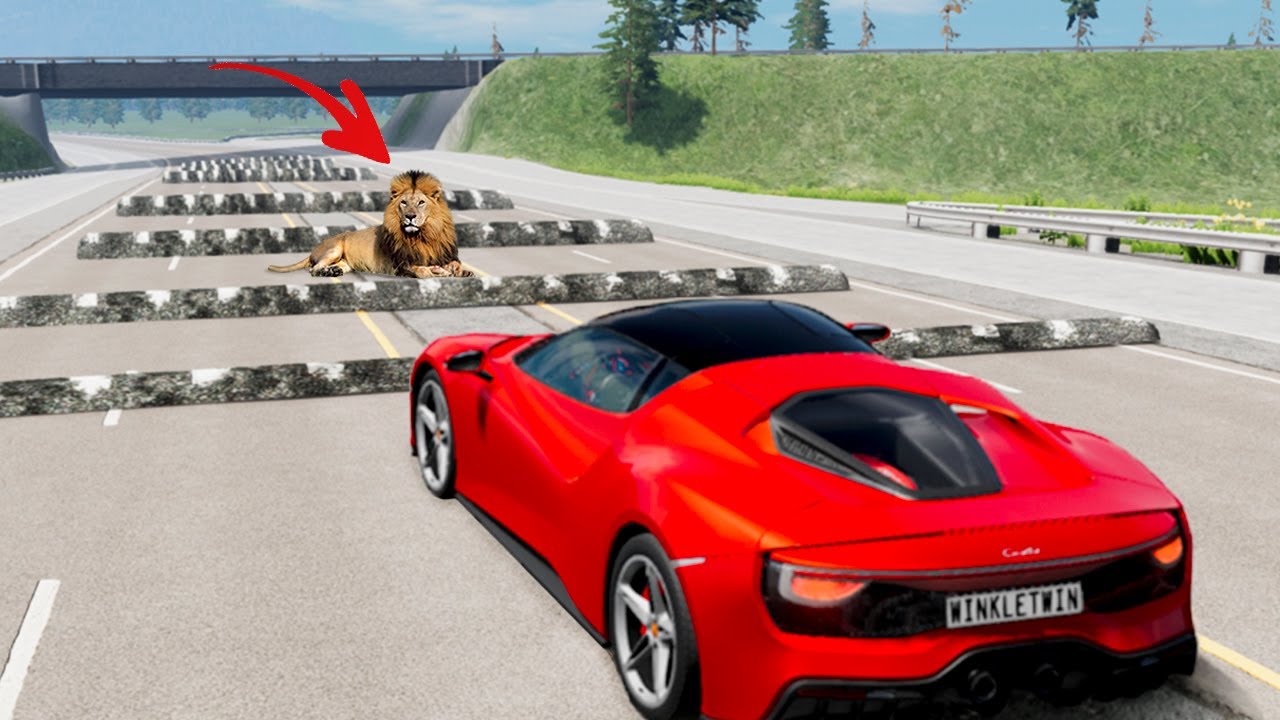 Cars VS 100 Speed Bumps VS Animals – BeamNG Drive | CrashBoomPunk - YouTube