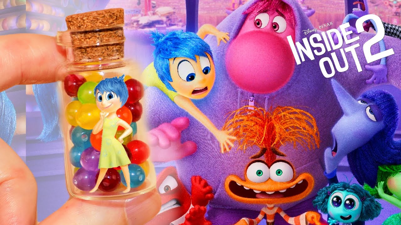 Inside Out 2 DIY Miniature Bottle Charm Necklace 💫 How to Make Inside ...