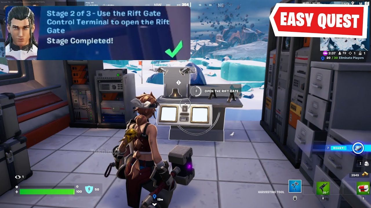 Use the Rift Gate Control Terminal to open the Rift Gate in Fortnite ...