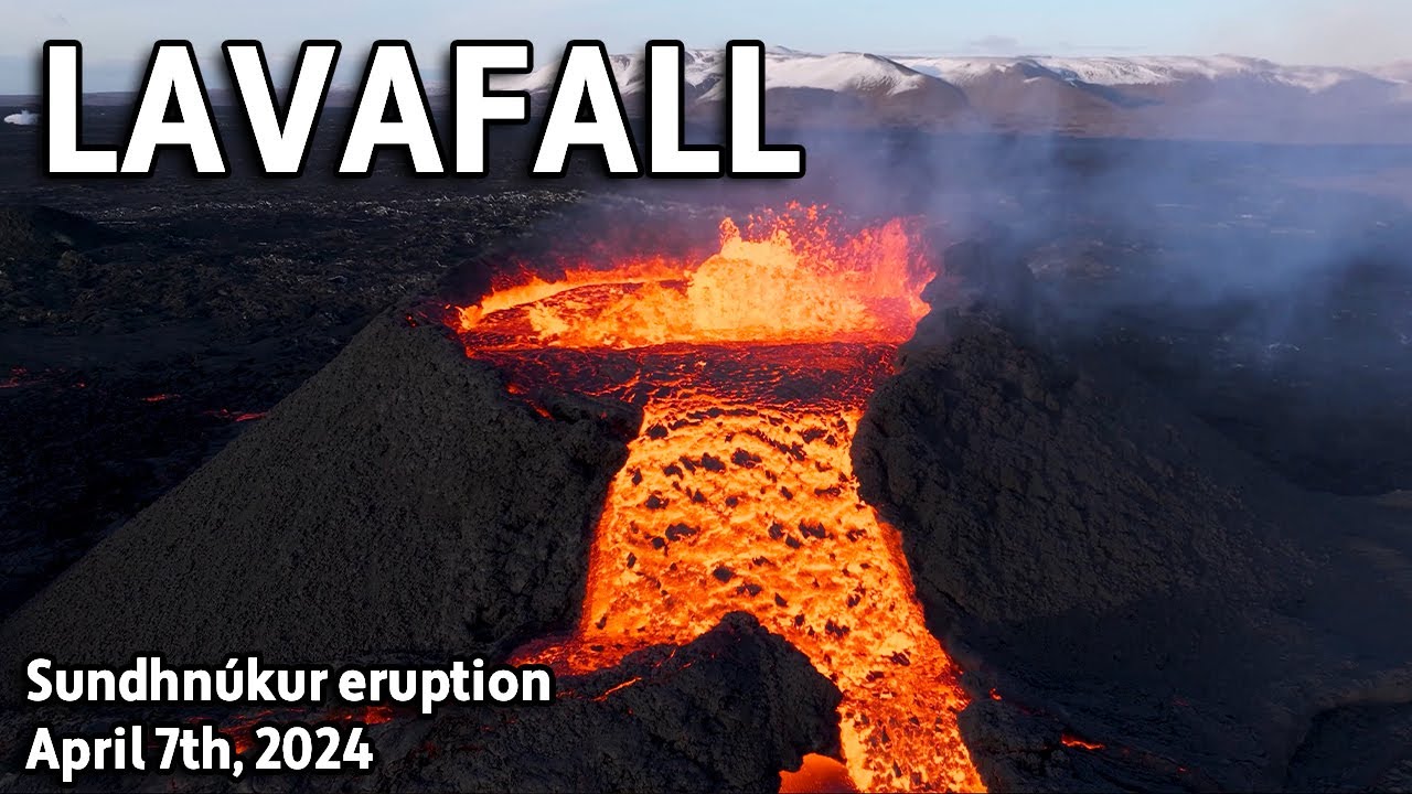 LAVAFALL CLOSE UP SHOTS | Sundhnúkur Eruption in Iceland | April 7th ...