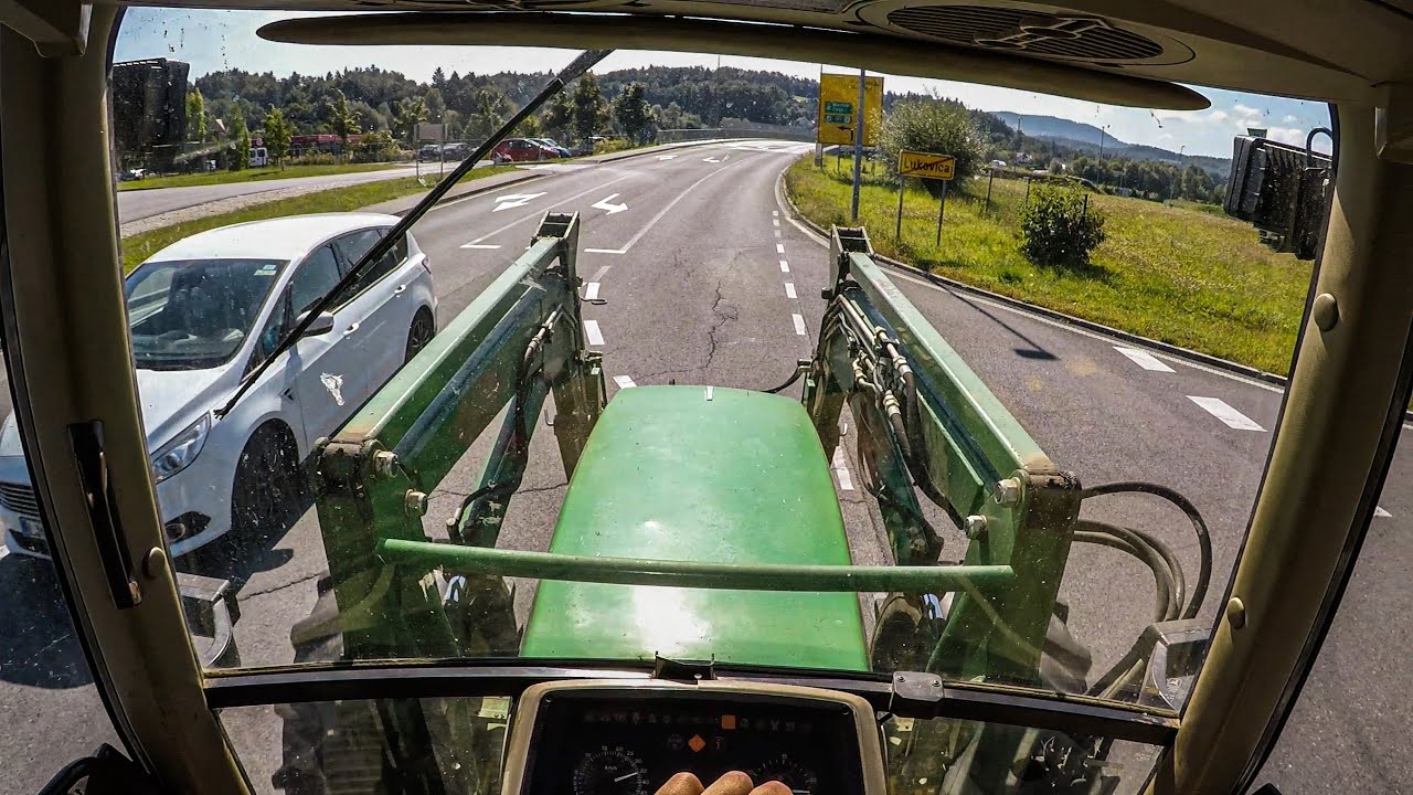 CAB VIEW | JOHN DEERE 6410 | KOŠNJA TRAVE - YouTube