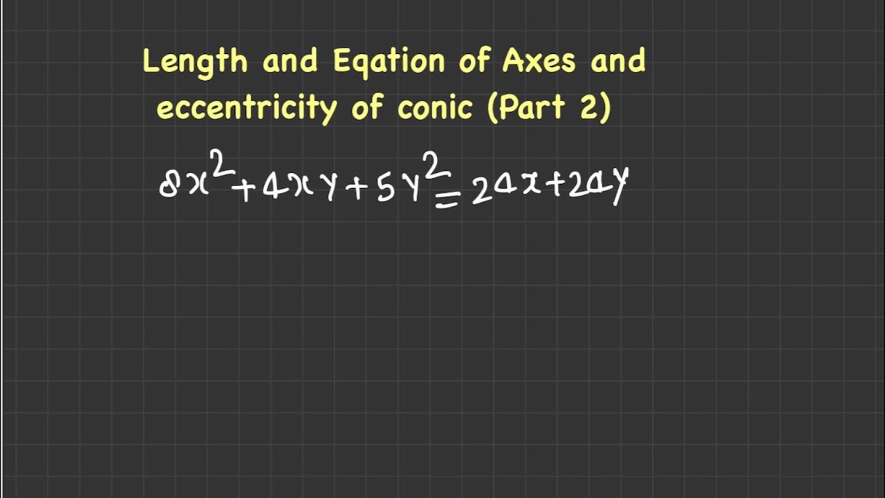 Length, Equation of Axis and Eccentricity of Conic Question | Geometry ...