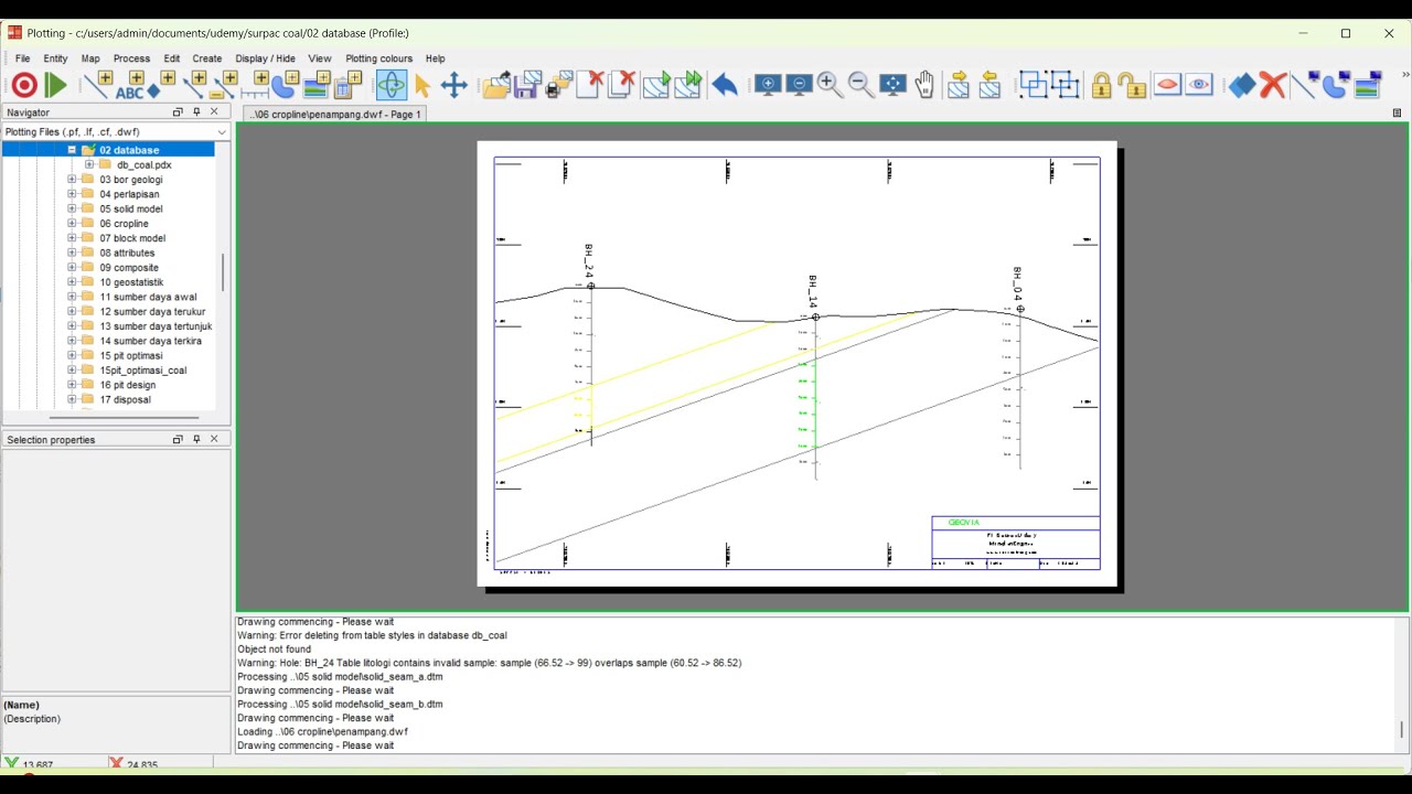 Pembuatan Cropline Batubara dengan Surpac - YouTube