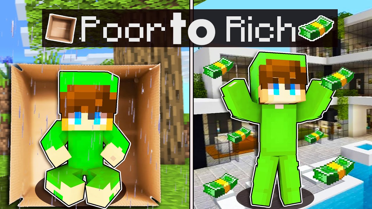 Going from POOR To RICH In Minecraft! - YouTube