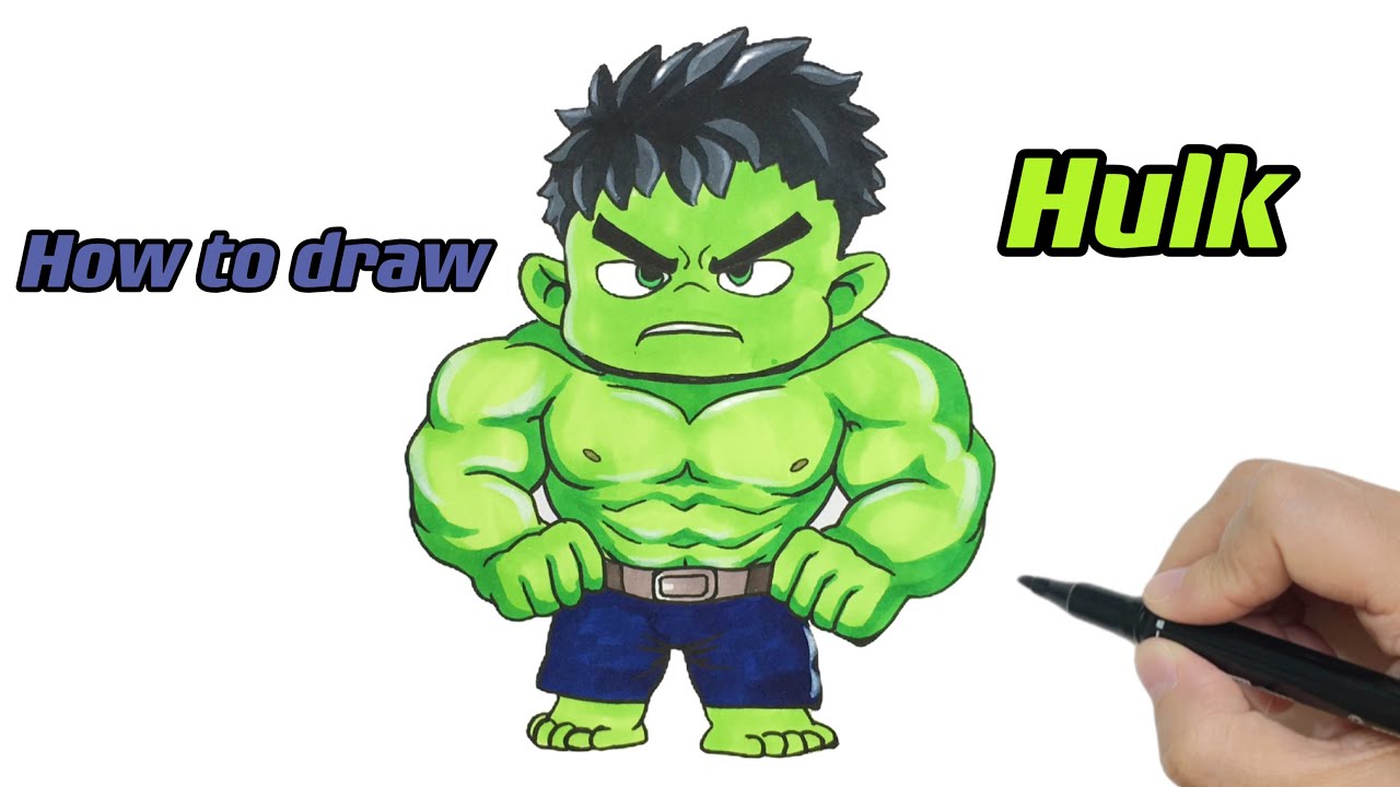 How to Draw Hulk with Colorful Markers Step by Step | Marvel Comics ...