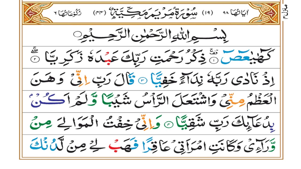 Surah Maryam Surah | Surah Maryam For Pregnancy | Surah | quran ...