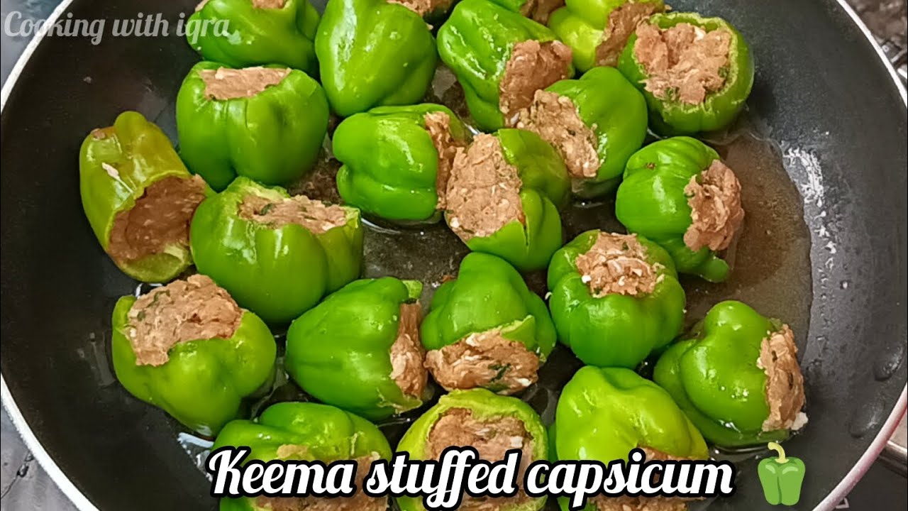 keema stuffed capsicum 🫑/very delicious 😋 keema stuffed capsicum 🫑 ...