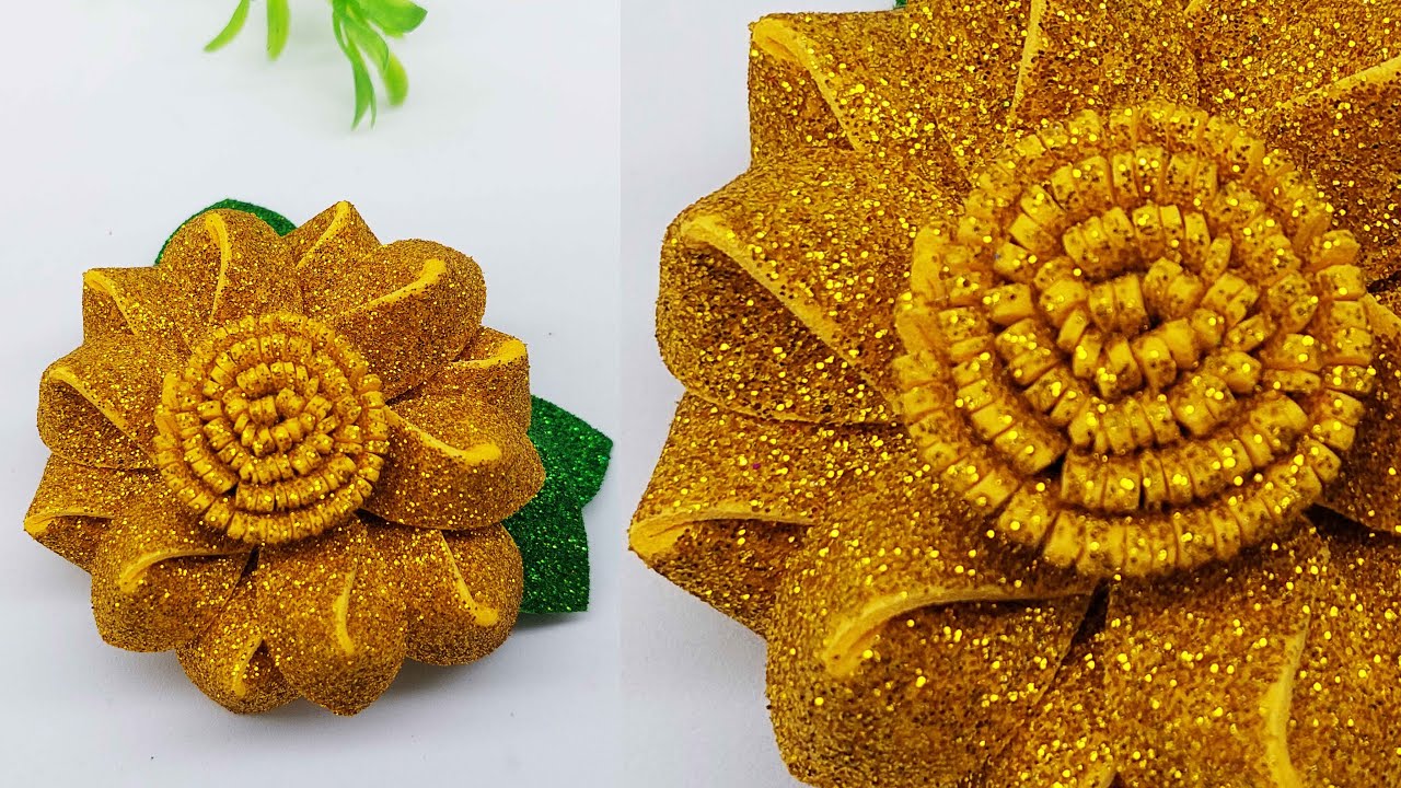 Beautiful Glitter Flower | Eva Foam Sheet Craft Ideas | DIY Handmade ...