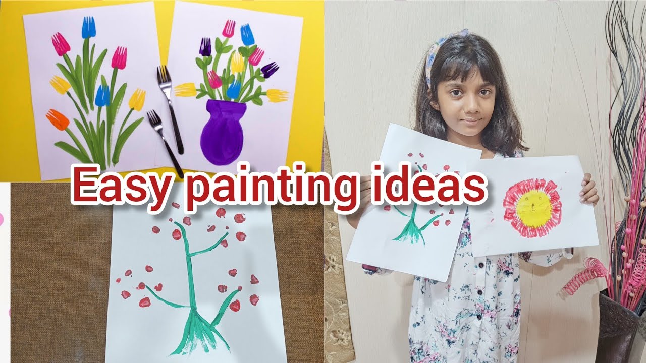 Easy Painting Ideas for kids |Amazing Painting Hacks using Everyday ...