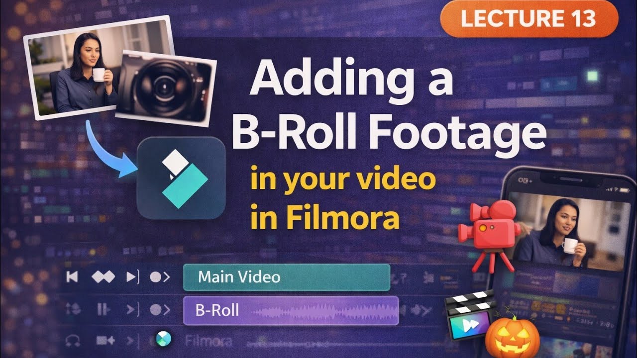 13 Adding a B Roll Footage in your video in Filmora | Full Editing ...