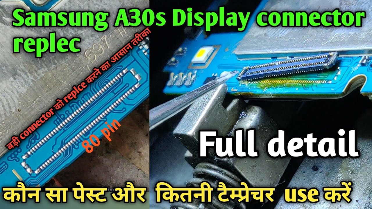 Samsung A30s Display Connector replacement easy way - YouTube