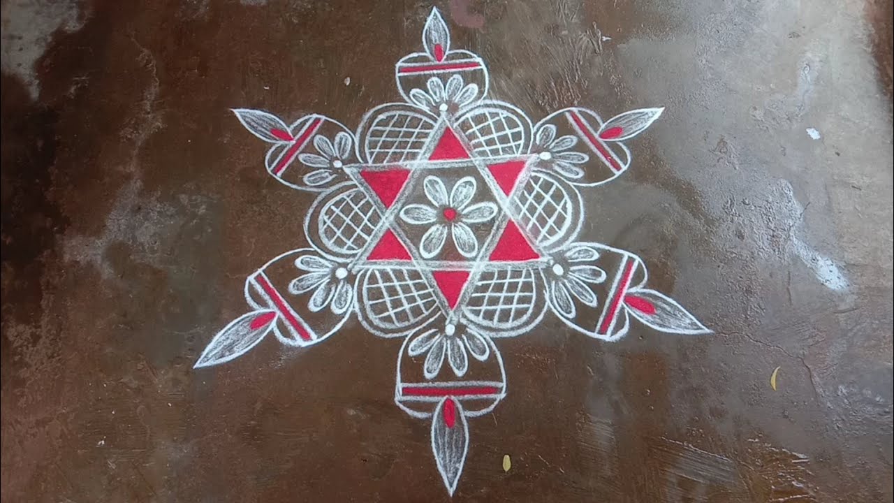 Karthigai matha daily vilakku kolam // Simple star rangoli //New ...