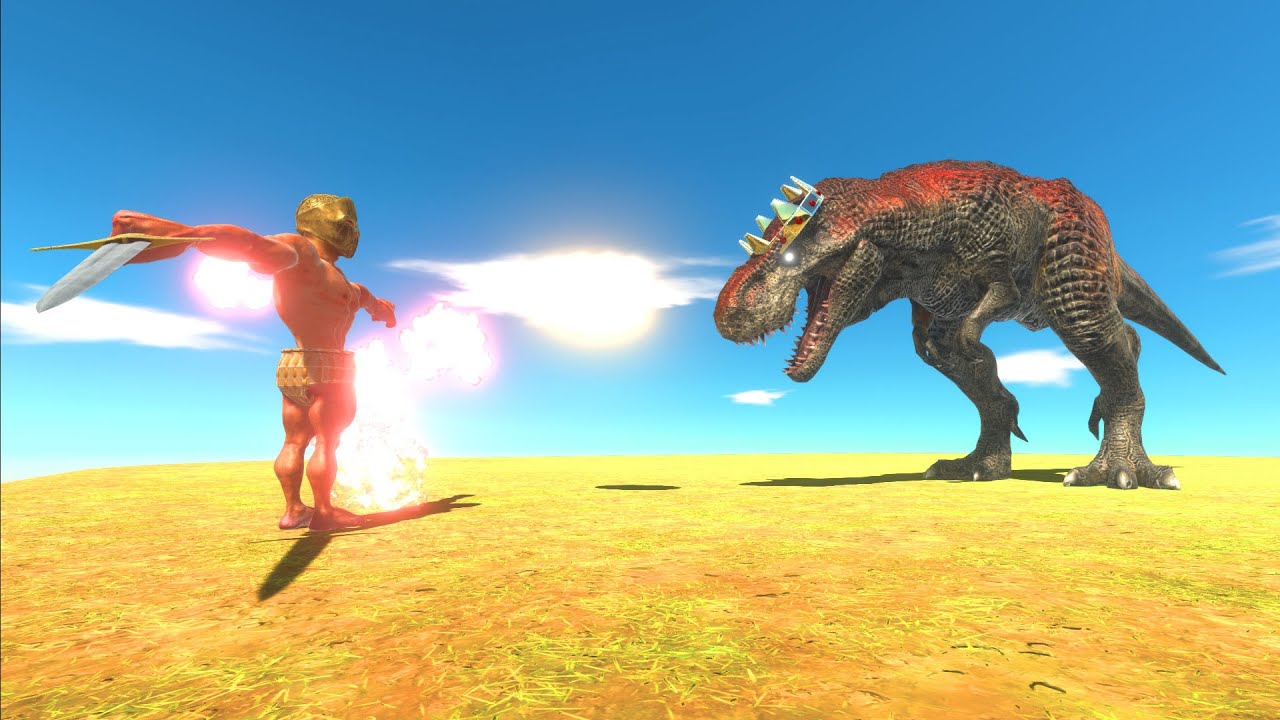 Rainbow Achilles VS King T Rex VS Hydra VS Demon - Animal Revolt Battle ...
