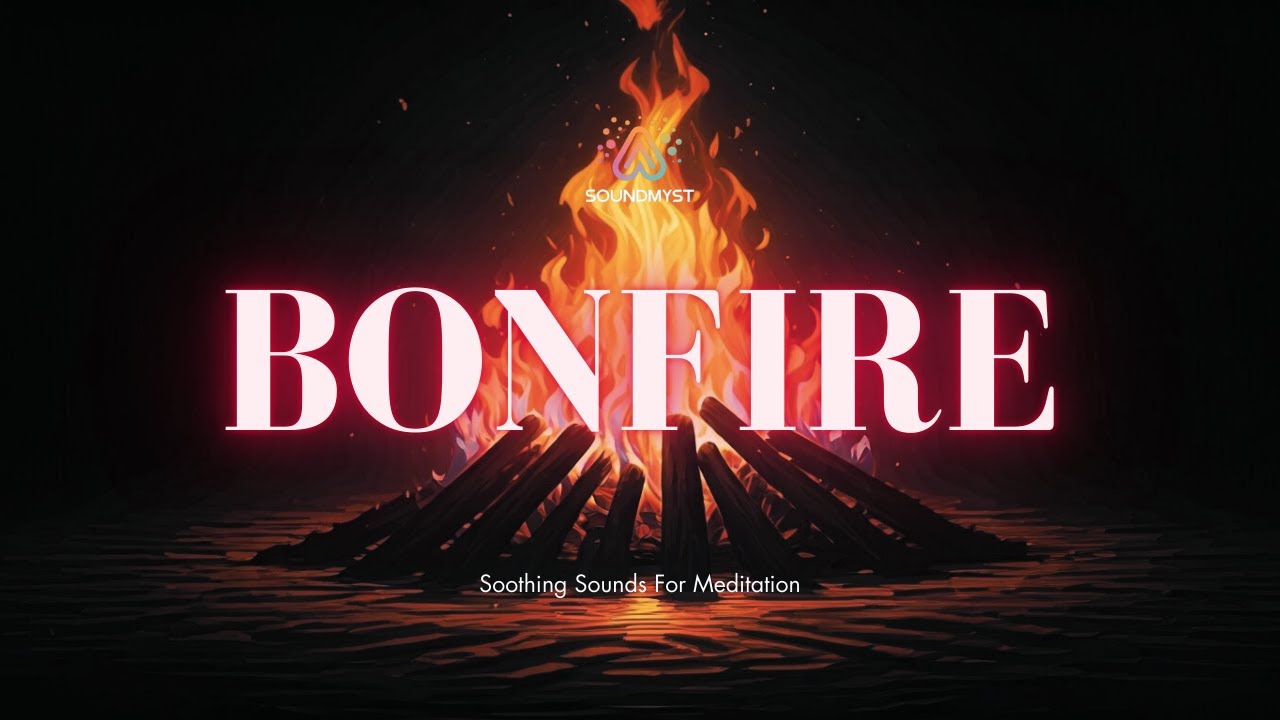 Crackling Fire at Night Dark Background Video - 10h Burning Fireplace ...