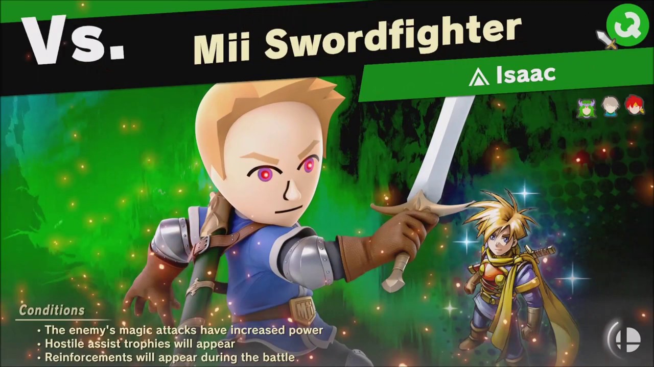 Super Smash Bros Ultimate vs Mii Swordfighter (Unlocks: Isaac) World of ...