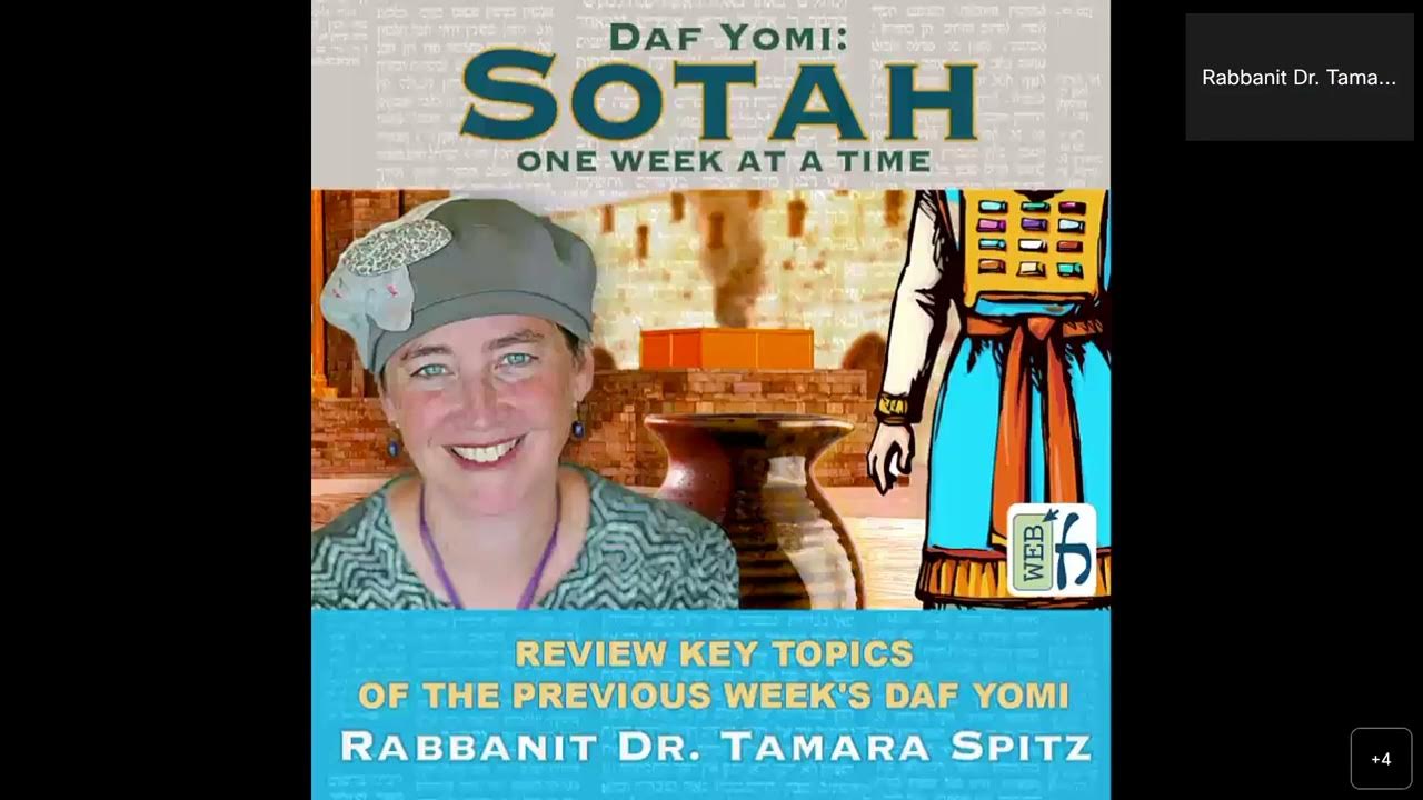 Sotah: 2-6 - Daf Yomi One Week at a Time with Rabbanit Dr. Tamara Spitz - YouTube