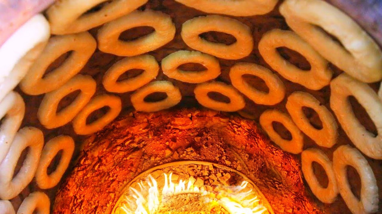 Tasty meaty bread l Street food in Uzbekistan - YouTube