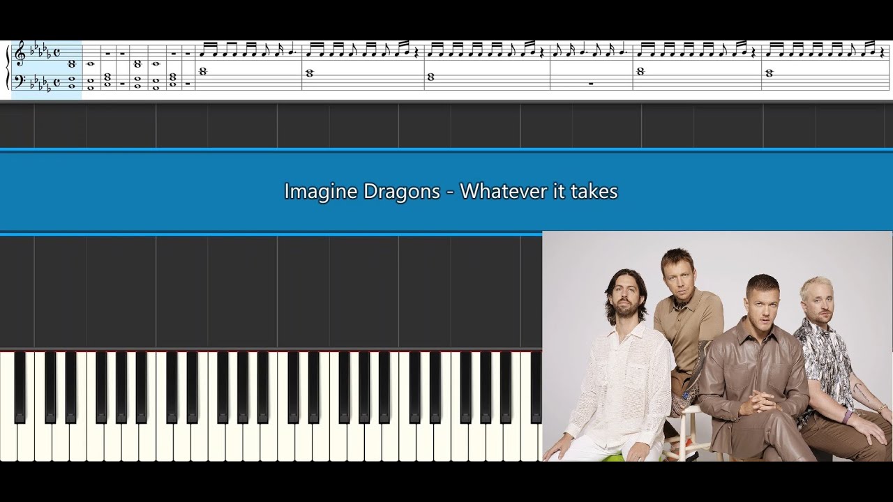 Imagine Dragons - Whatever it takes | Full piano tutorial | Free sheet ...