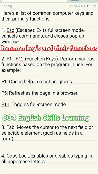 Computer keyboard function keys || computer keyboard fn key lock|| Computer keyboard and ...