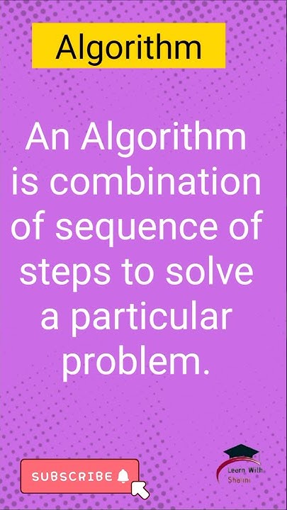 #shorts What is Algorithm? #Alogorithm - YouTube