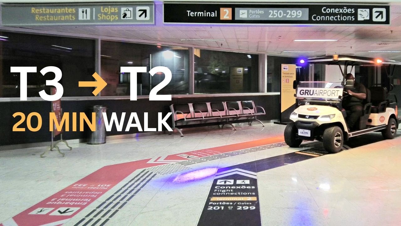 Connecting at São Paulo GRU 🇧🇷 | Real-Time Walk from Terminal 3 to 2 ...