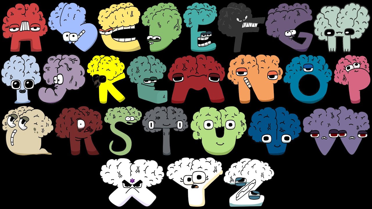 Alphabet Reverse toy All Letter BUT THEY ALL WITH BIG BRAINS - YouTube