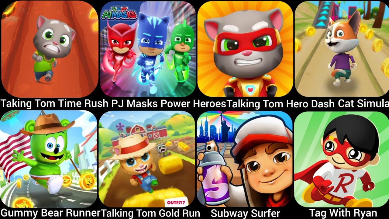 Talking Tom Time Rush,PJ Masks Power Heroes,Talking Tom Gold Run,Cat ...