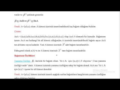 Bağıntı ve Özellikleri