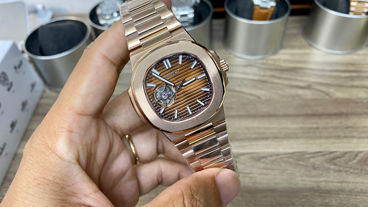 Seiko mod Nautilus Open Heart máy NH38A Sapphire | JIMMY 0907525830 ...