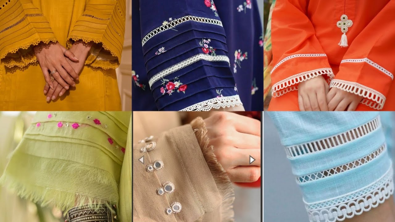 Beautiful sleeves designs with lace | latest bazo design for kurti ...