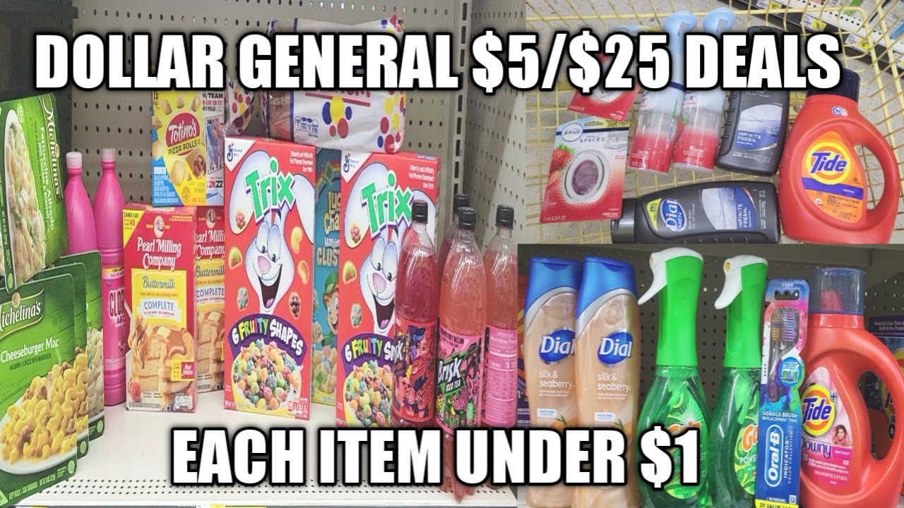 DOLLAR GENERAL $5/$25 DEALS| EACH ITEM UNDER $1 - YouTube