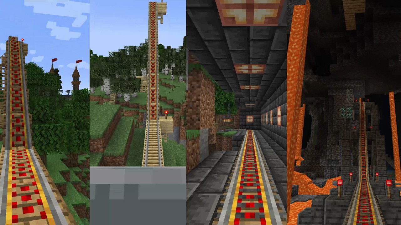 Minecraft Roller Coaster Compilation - YouTube