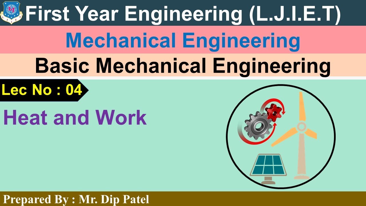 Lec:-04_Heat and Work I Basic Mechanical Engineering I First year ...