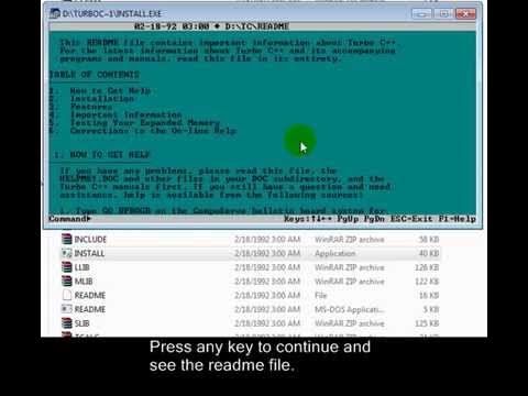 How to install Turbo C/C++ in Microsoft Windows XP/7/8/10 - YouTube