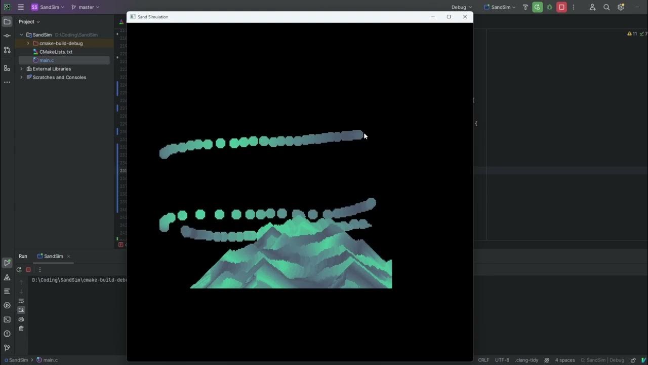 Sand Simulator (Fixed?) | C and wingdi - YouTube