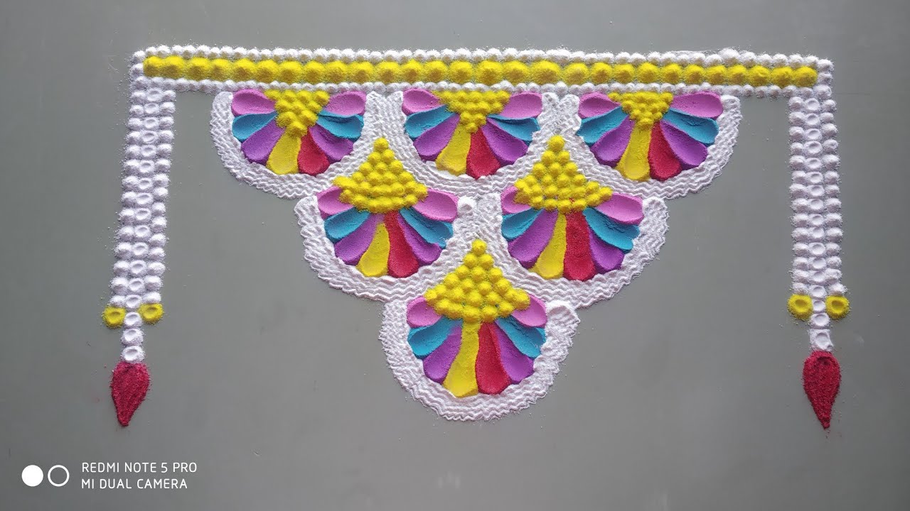 Easy Beautiful Toran/ border Rangoli design for festival|| - YouTube
