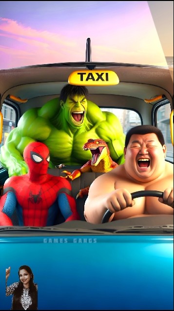 Evolution of Sumo: Sumo Wrestler Driving the car with spider man, hulk ...