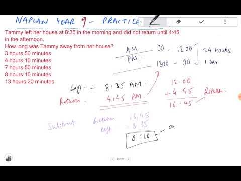 Naplan - Math Year 9 - Solving time related problems - solve complex 2 ...